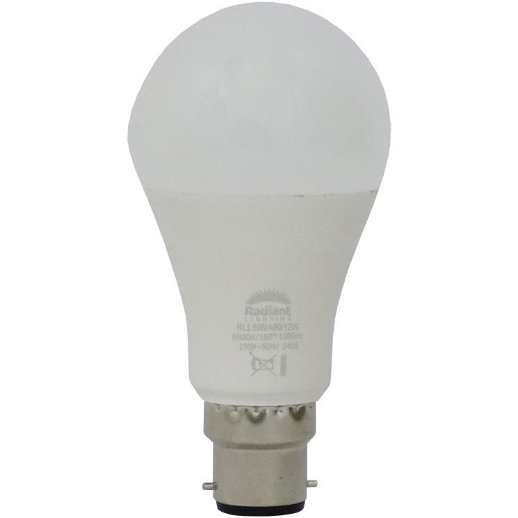 LIGHT BULB LED GLOBE A60 12W B22 - BAYONET - DAYLIGHT - 1080 LUMEN ...