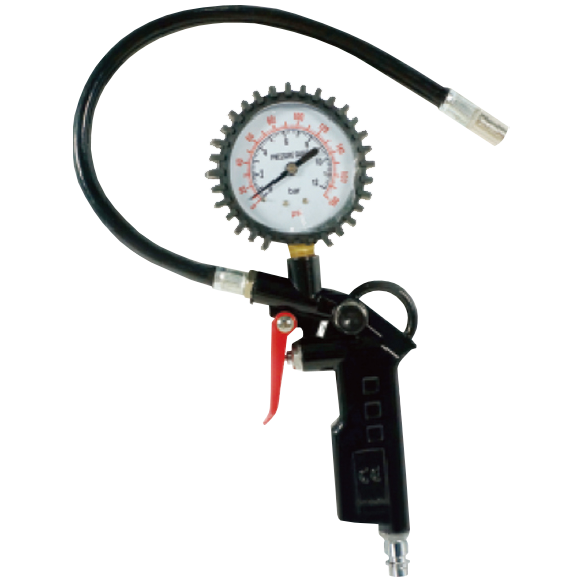 TYRE INFLATING GUN WITH GAUGE AEROPRO - MAX PRESSURE 7 BAR - AIR INLET ...