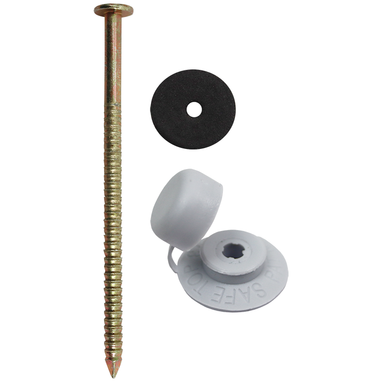 ROOFING SCREW 90X5.00MM Y/P GREY CAP - YELLOW PASSIVATED WITH CAP ...