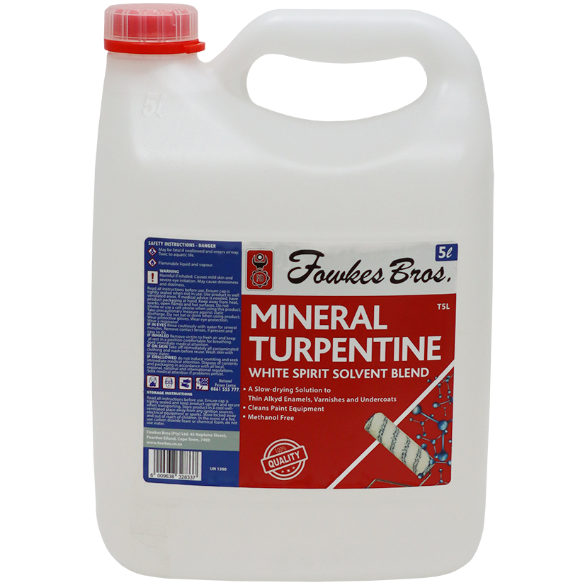 TURPENTINE MINERAL 5L - CLEANING SOLVENT (TURPS) | Fowkes Bros