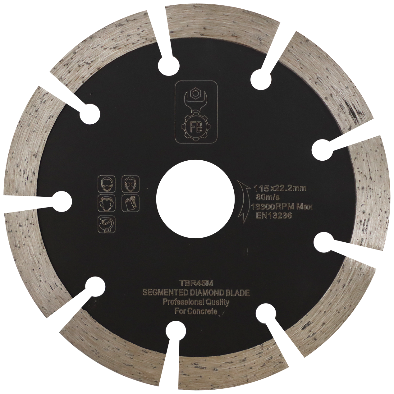 DIAMOND BLD 115MM SEGMENTED FB - WET/DRY CUT - CONCRETE/BRICK | Fowkes Bros