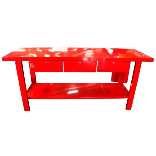 WORK BENCH METAL RED 2.0MTR - 640WX2000LX865H | Fowkes Bros
