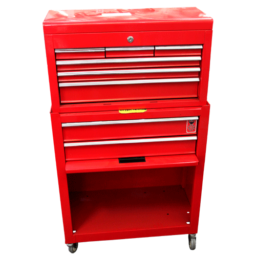 TOOL TROLLEY 5 DRAW COMBO RED FB - CHEST + ROLLER CABINET (2 PIECE ...