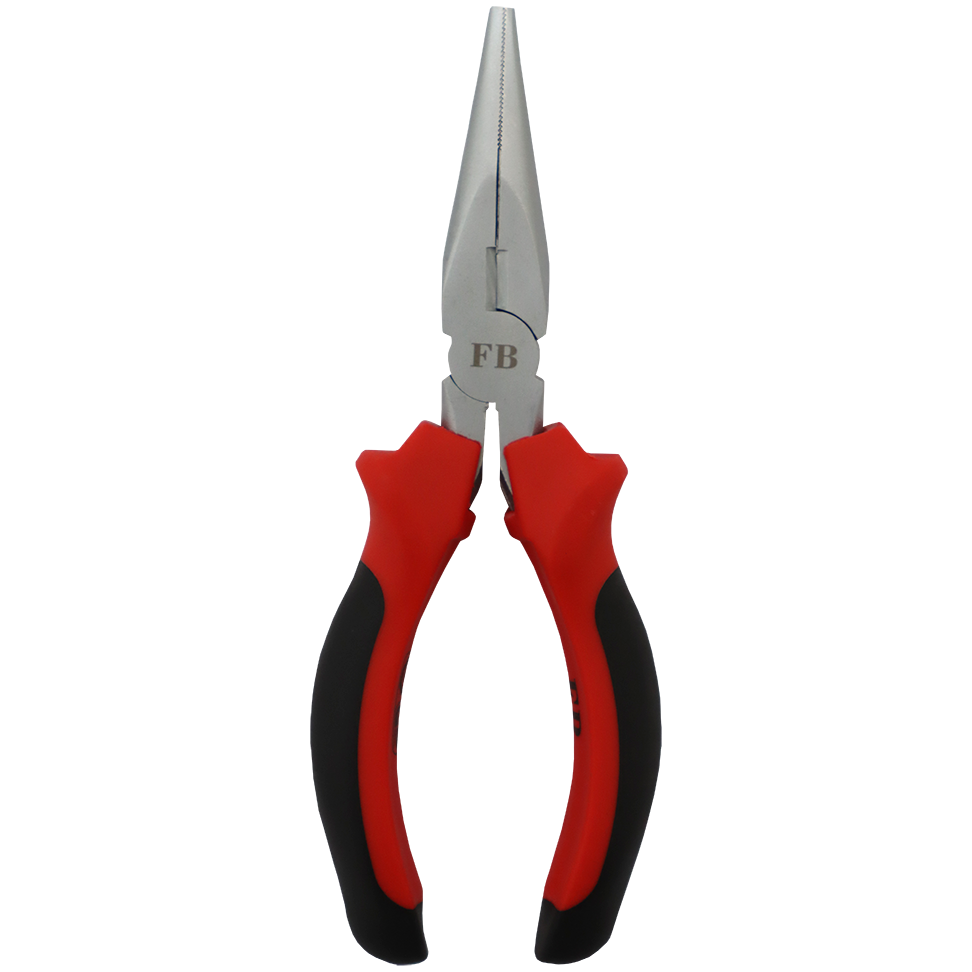 PLIER LONG NOSE 150MM STD FB - RED/BLACK HANDLE - C55 STEEL | Fowkes Bros
