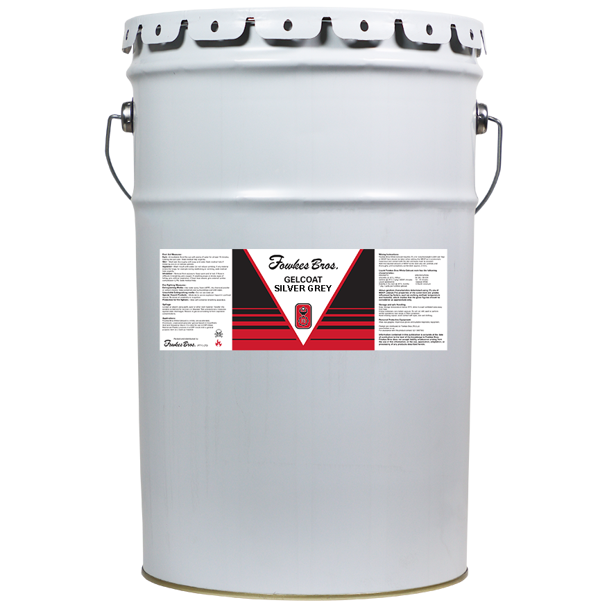 GELCOAT GREY RAL 7001 KG NETT 25KG TIN SILVER GREY ADD 1 2 