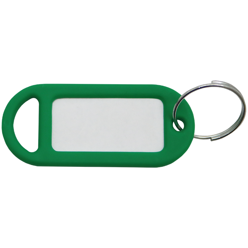 KEY TAG & RING PLASTIC GREEN - PVC KEY-RING TAG | Fowkes Bros