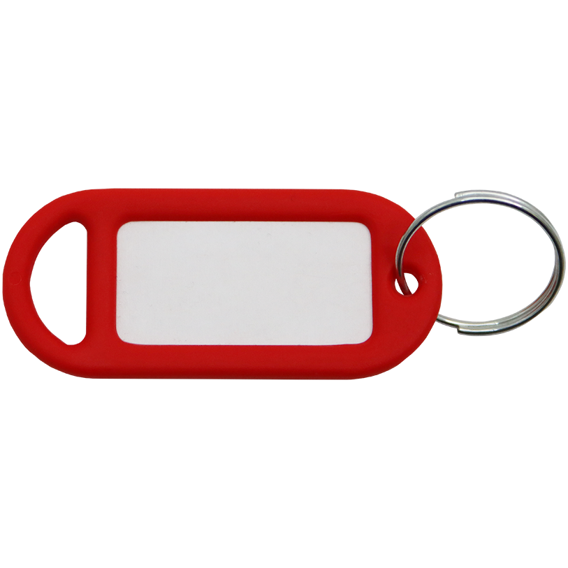 KEY TAG & RING PLASTIC RED - PVC KEY-RING TAG | Fowkes Bros