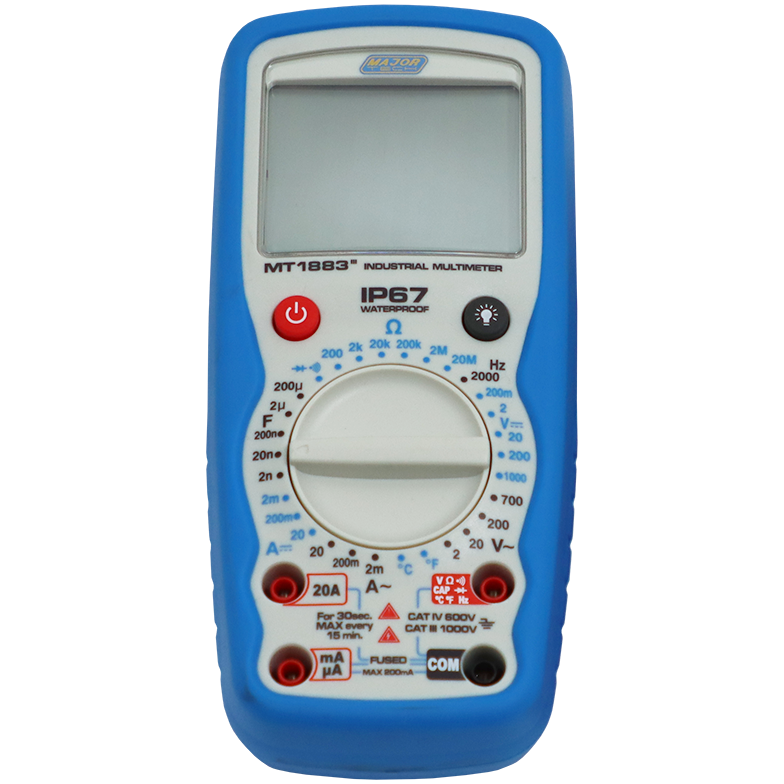 MULTIMETER DIGITAL 1000V IP67 MAJOR - AC/DC-MAX 10A DC (INC ACCESSORIES ...