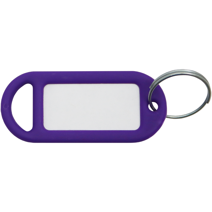 KEY TAG & RING PLASTIC PURPLE - PVC KEY-RING TAG | Fowkes Bros