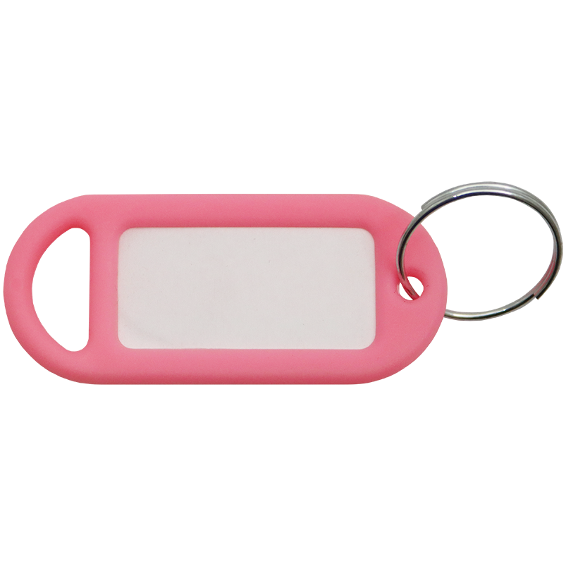 KEY TAG & RING PLASTIC PINK - PVC KEY-RING TAG | Fowkes Bros