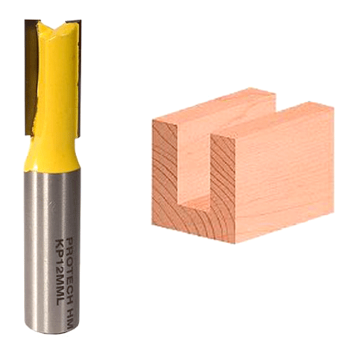 ROUTER BIT STRAIGHT LONG 12 X 26MM - 1/4" SHANK (TCT) | Fowkes Bros