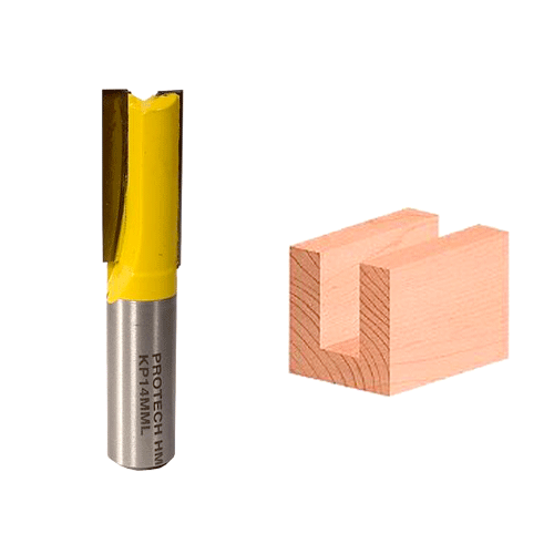 ROUTER BIT STRAIGHT LONG 14 X 32MM - 1/4" SHANK (TCT) | Fowkes Bros