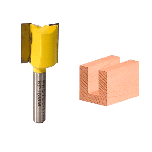 ROUTER BIT STRAIGHT 18 X 20MM - 1/4" SHANK (TCT) | Fowkes Bros