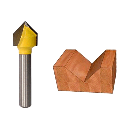 ROUTER BIT V-GROOVE 1/2" X 90° - 1/4" SHANK - 90° ANGLE (TCT) | Fowkes Bros