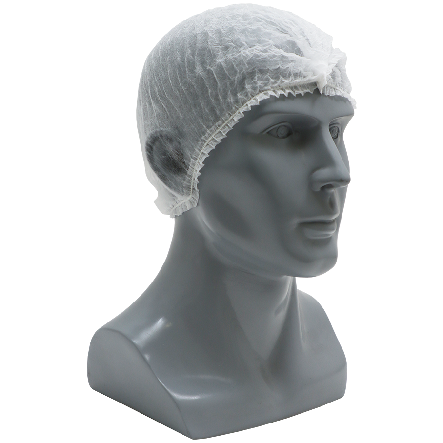 MOP CAP DISPOSABLE WHITE (100 PACK) - 18" SINGLE STITCH (HAIR NET ...
