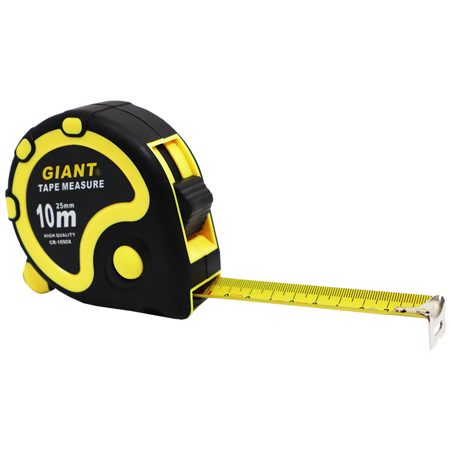 TAPE 10MX25MM STEEL GIANT YELLOW - MANUAL LOCK - RUBBER PROTECTIVE ...