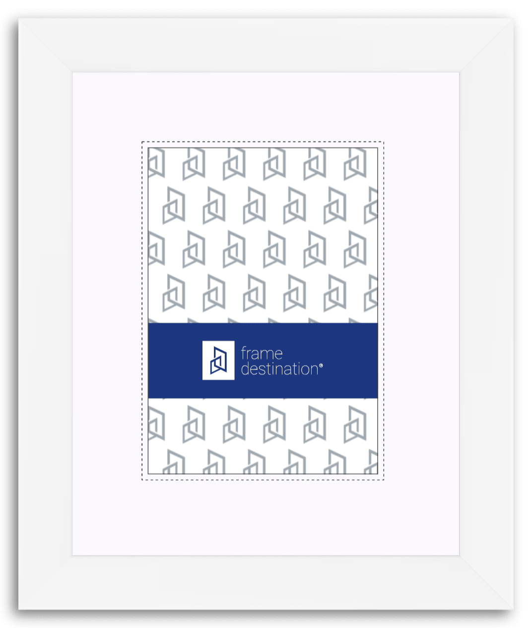 Opaque White Real Wood Picture Frame with Mat P810 | Frame Destination