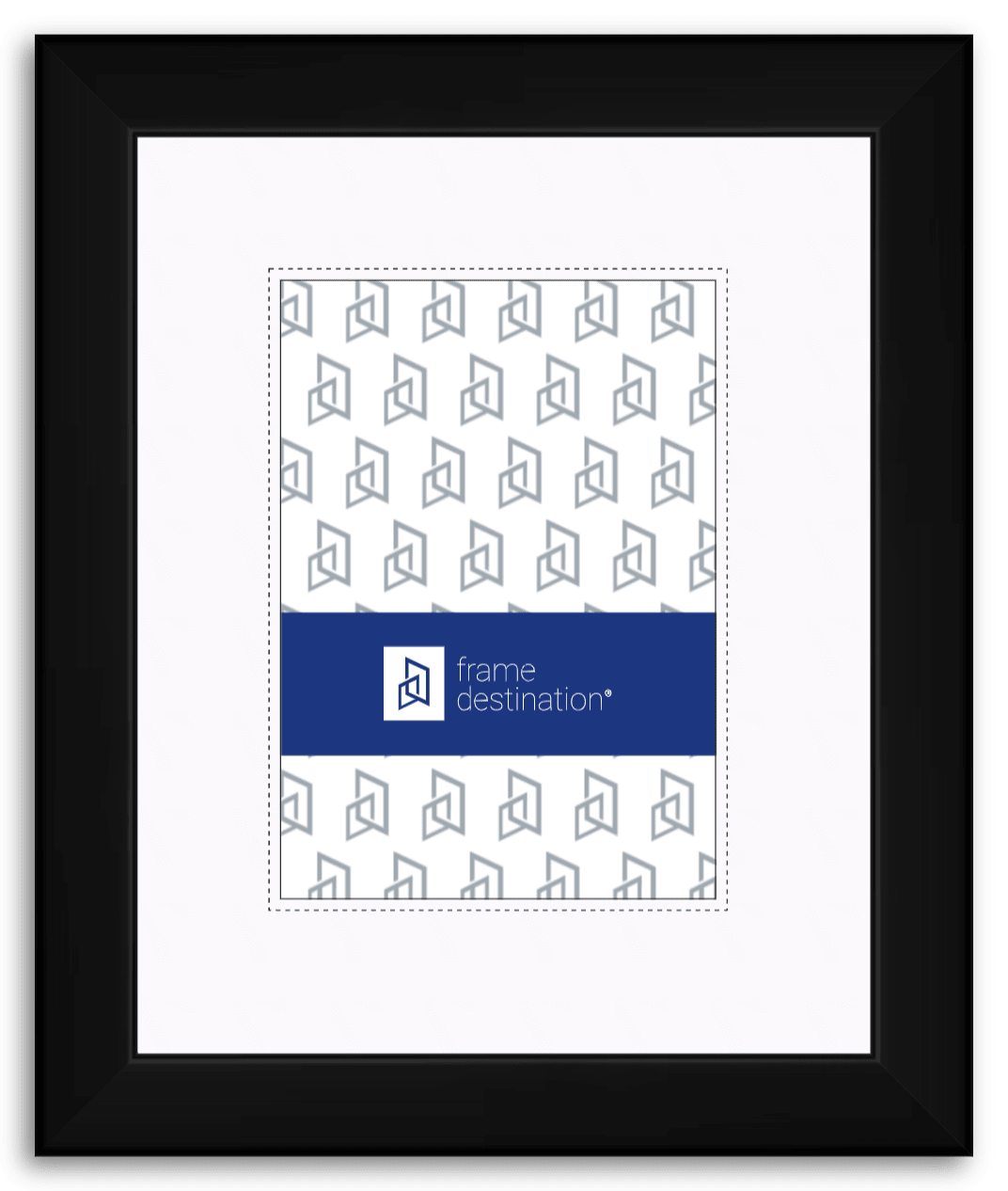 Satin Black Real Wood Picture Frame with Mat P810 | Frame Destination