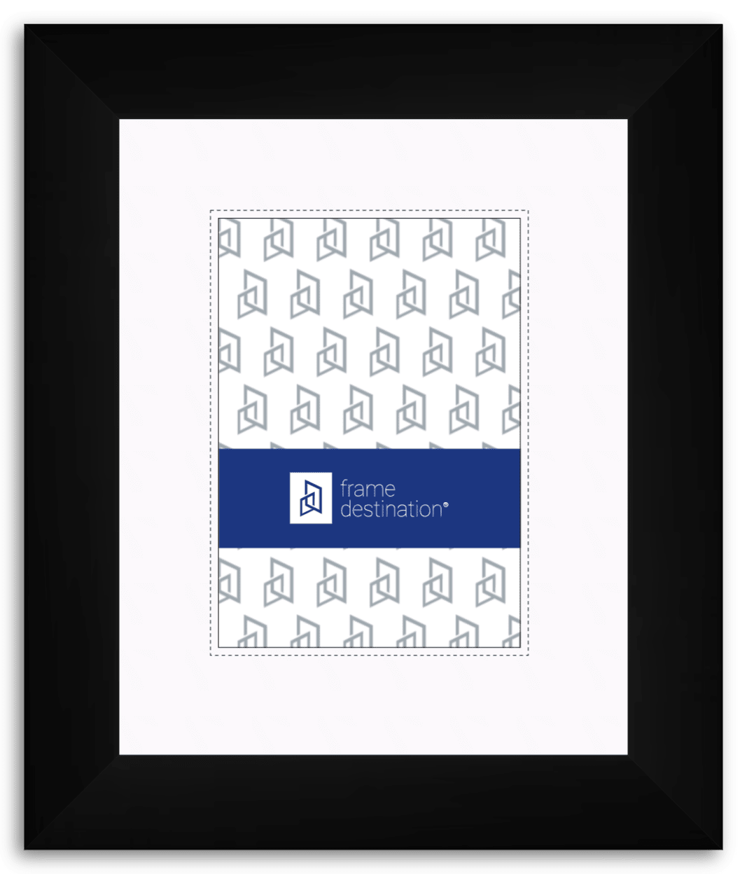 Smooth Black Wide Wood Frame with Mat P874 | Frame Destination