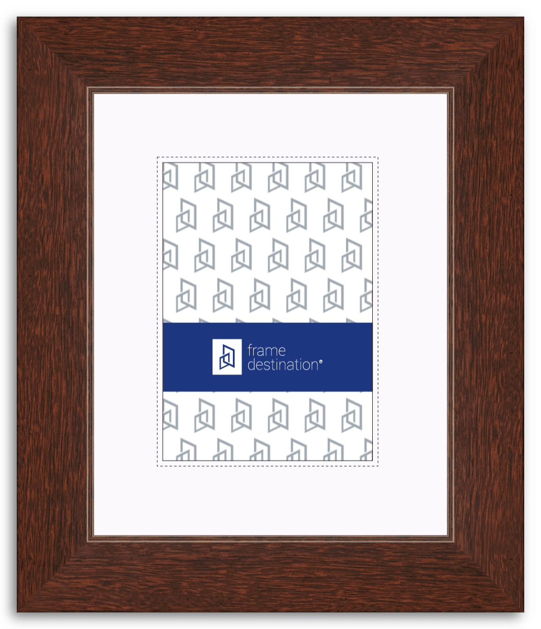 Recessed Edge Walnut Wood Frame with Mat P506B | Frame Destination