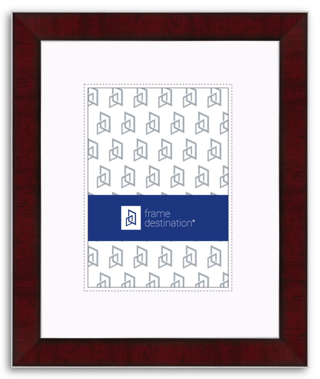 Mahogany with Silver Detail Wood Frame with Mat P526 | Frame Destination