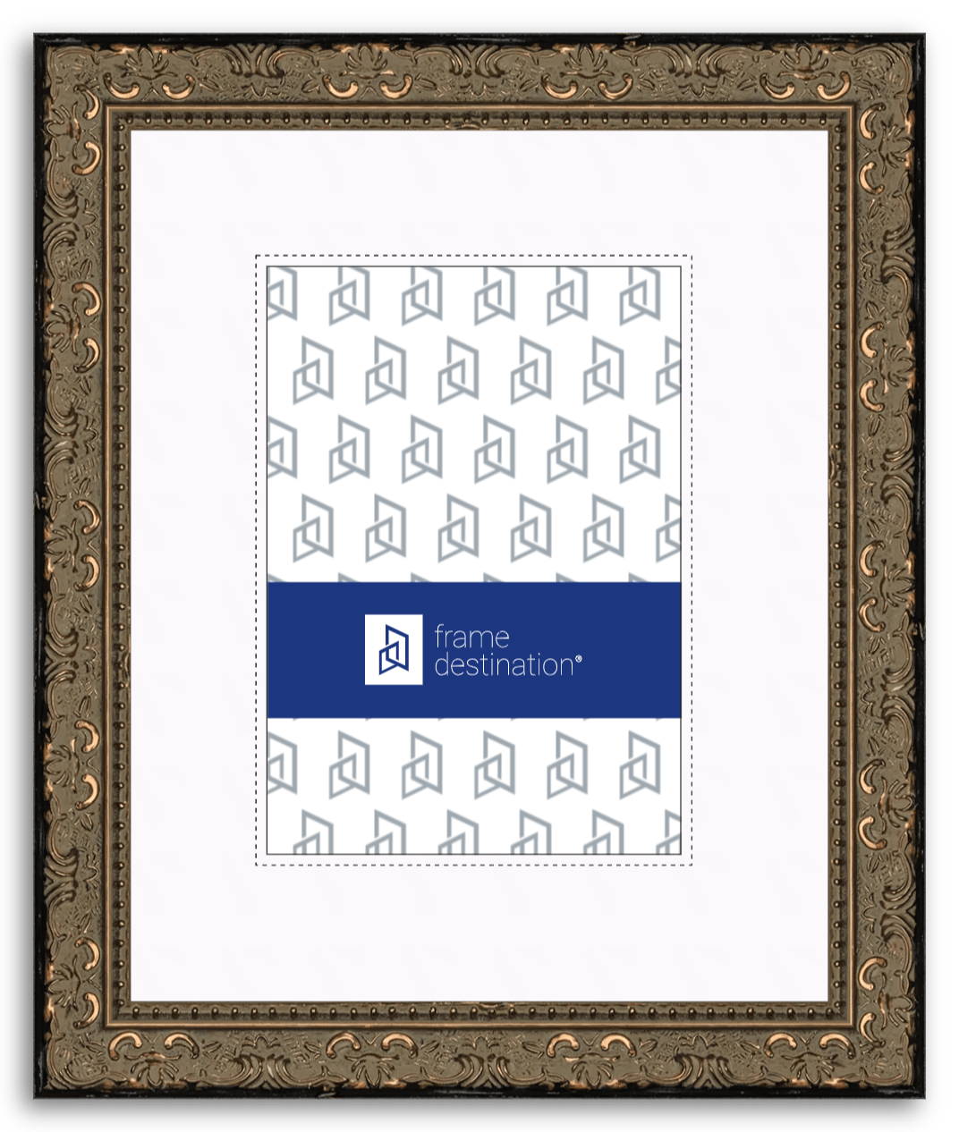 Ornate Bronze Wood Frame with Mat P573 | Frame Destination