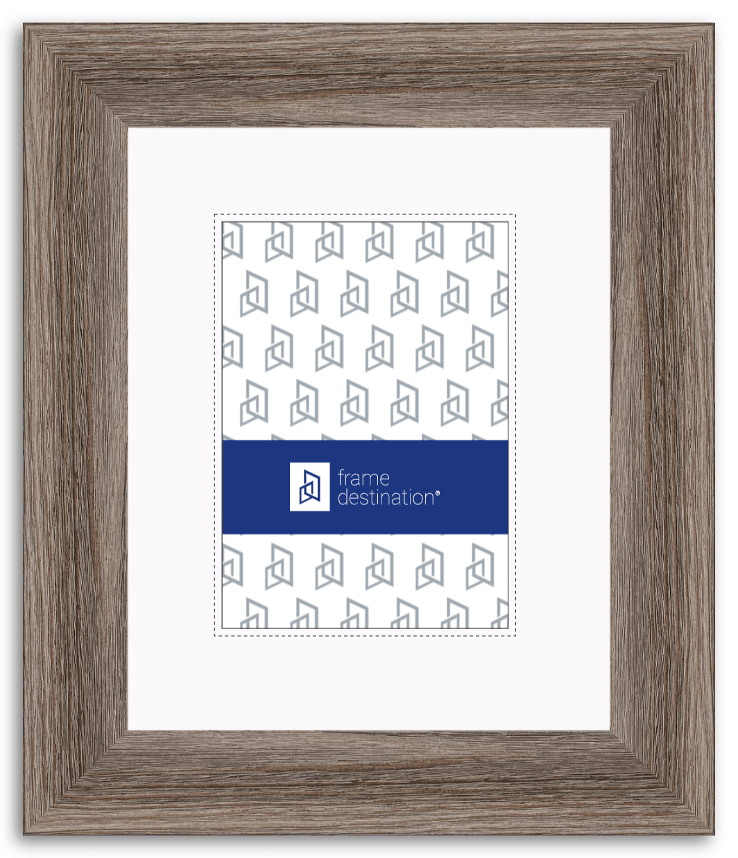 Rustic Sloped Light Brown Woodgrain Frame with Mat P543 | Frame Destination