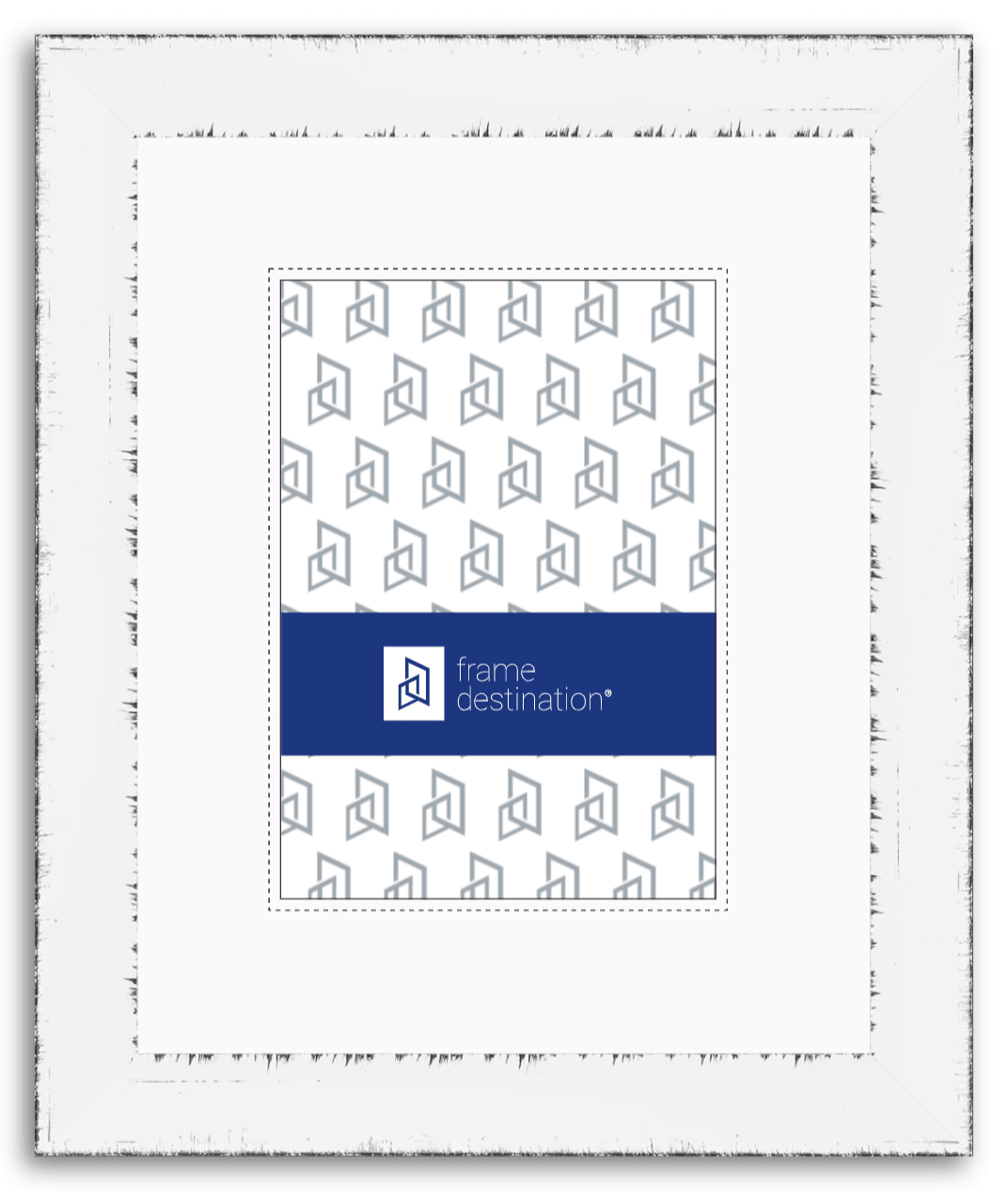 Eclectic Sloped White Matted Wood Frame P554 | Frame Destination