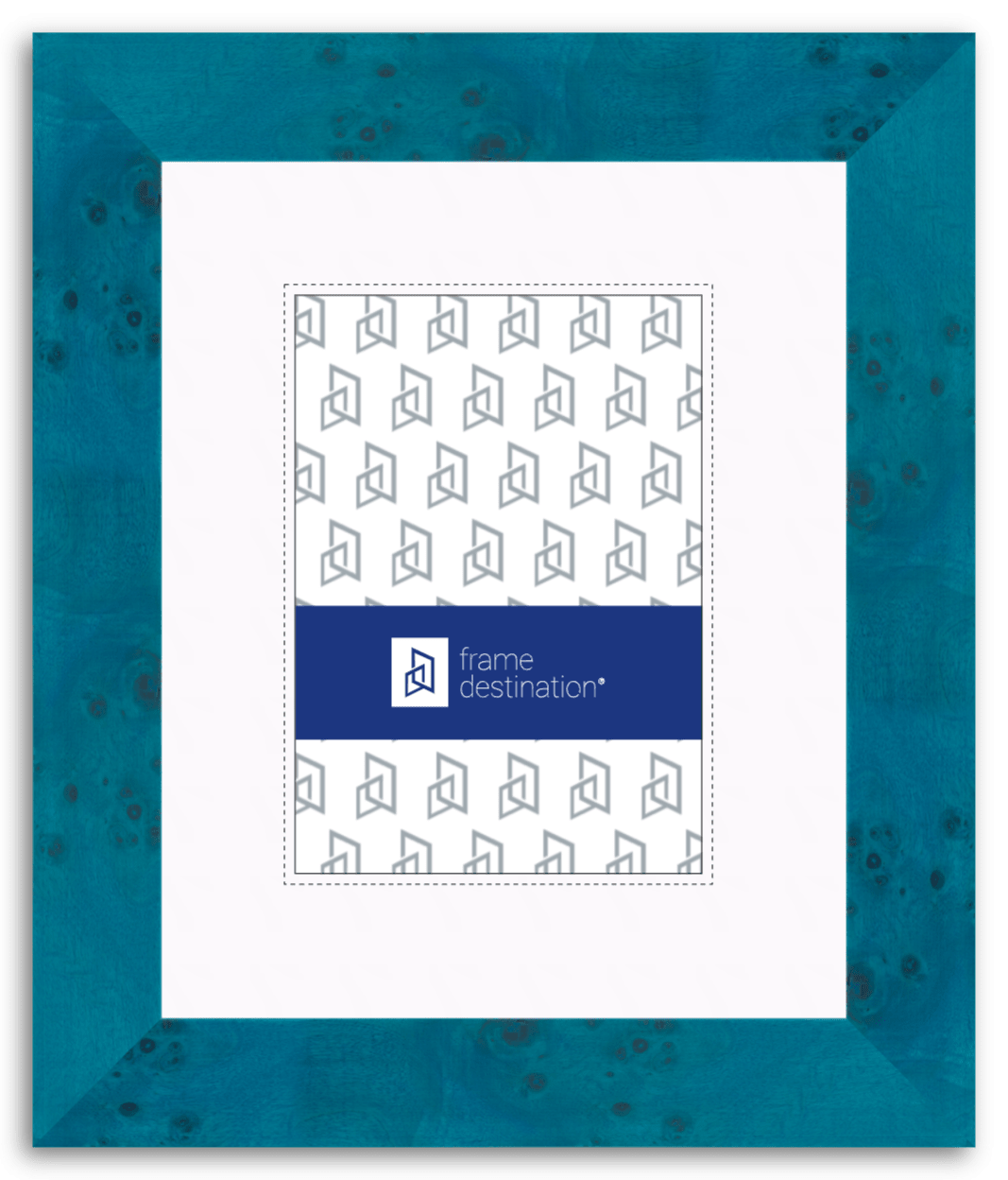 Blue Burled Wood Frame With Mat P311 | Frame Destination