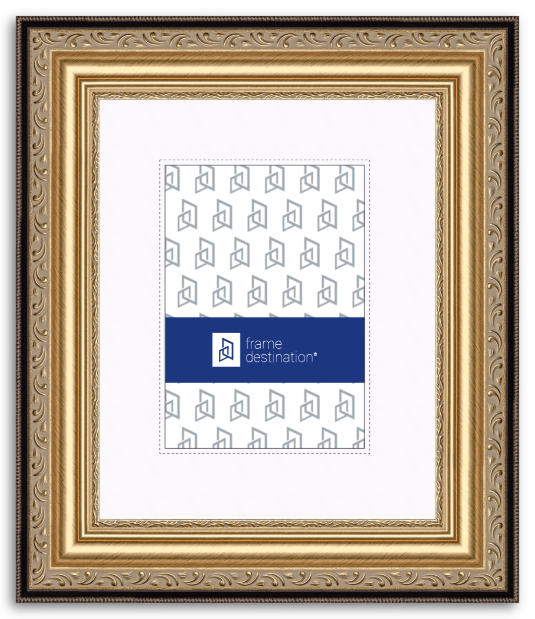 Ornate Gold Wood Picture Frame with Mat P200 | Frame Destination