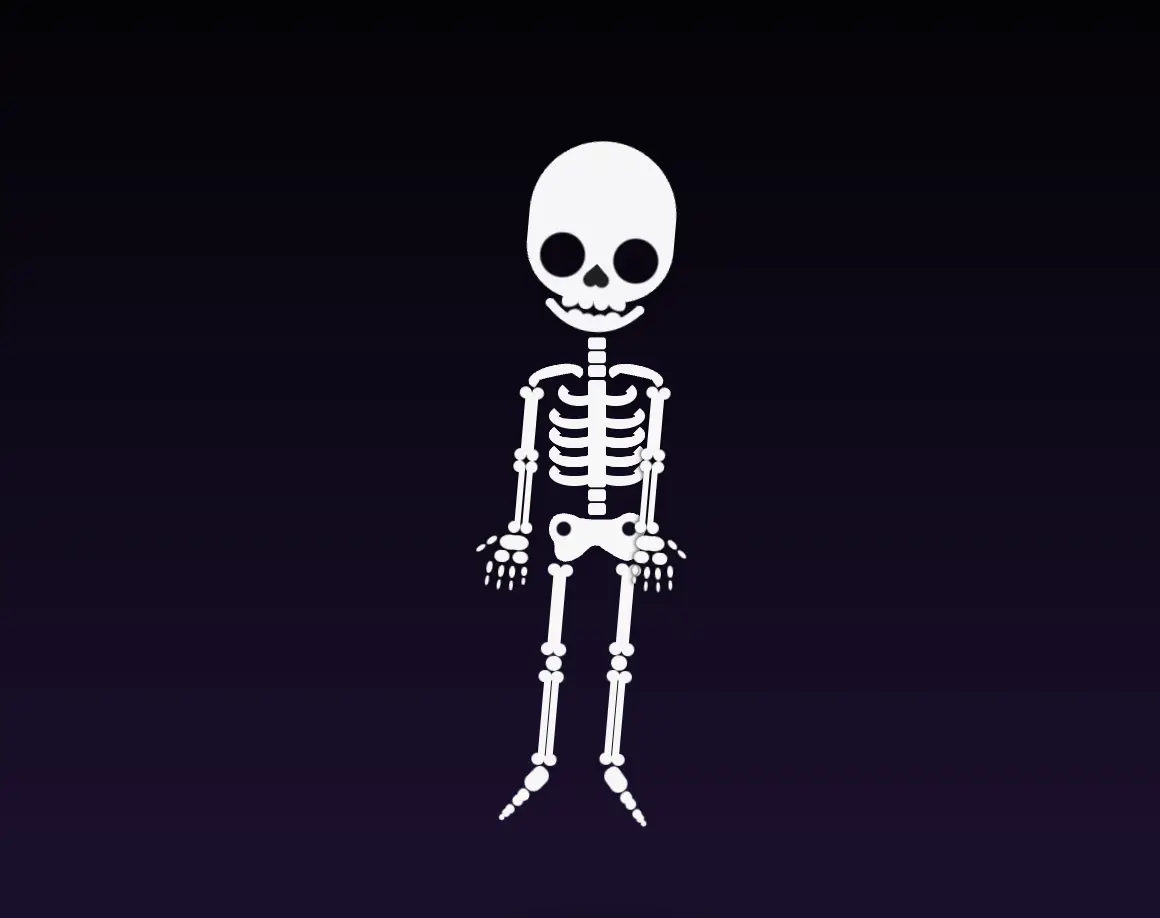 💀 Pure CSS Human Skeleton Floating Animation | Author : dan.moores1989