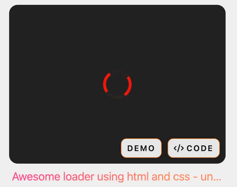 Awesome css loader - unique and creative loader | Author : admin