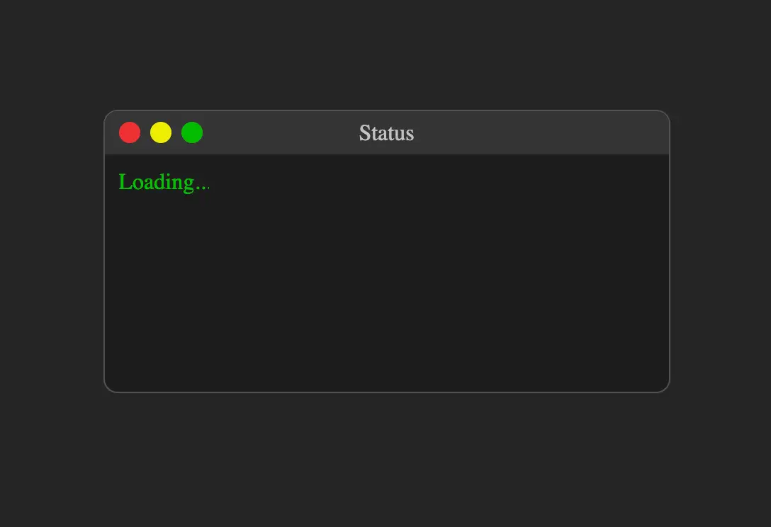 Mac terminal loading animation using css | Author : admin