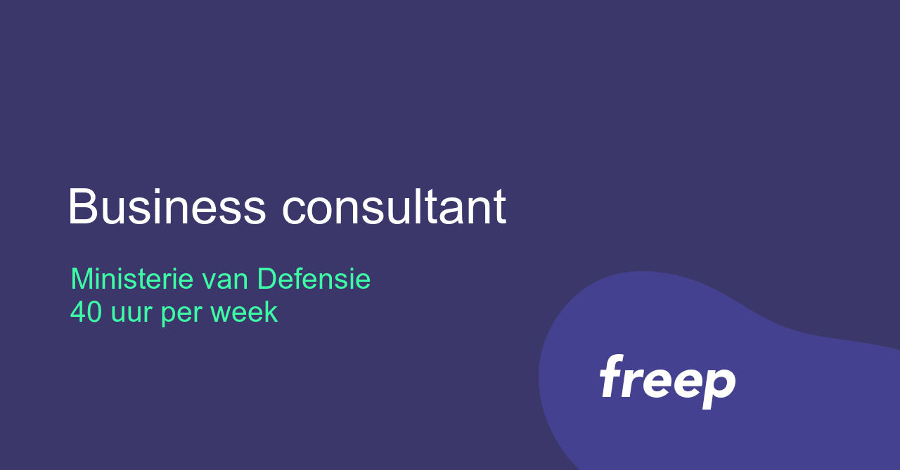 Business consultant. bij Ministerie van Defensie - ZZP | Interim ...