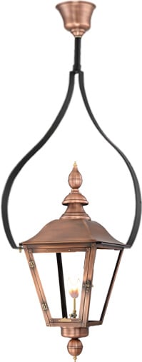Oak Alley Hanging Yoke Copper Lantern by Primo