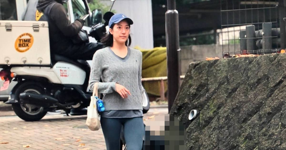 NHK”夕方の顔”上原光紀アナ カジュアルな服装で愛犬散歩 | FRIDAYデジタル