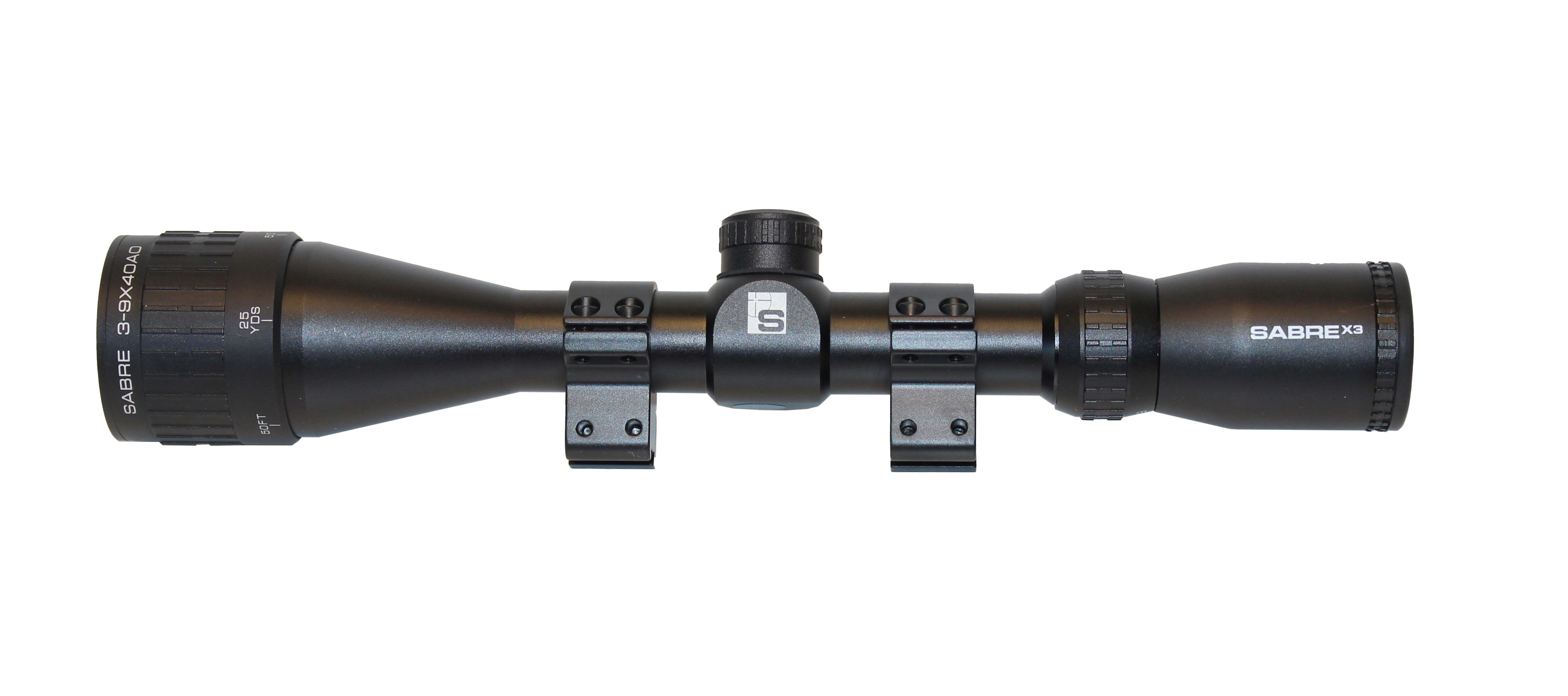 Sabre X3 Accent 3-9x40 AO 1" HMD Inc 3/8 Sing Mounts Frisport