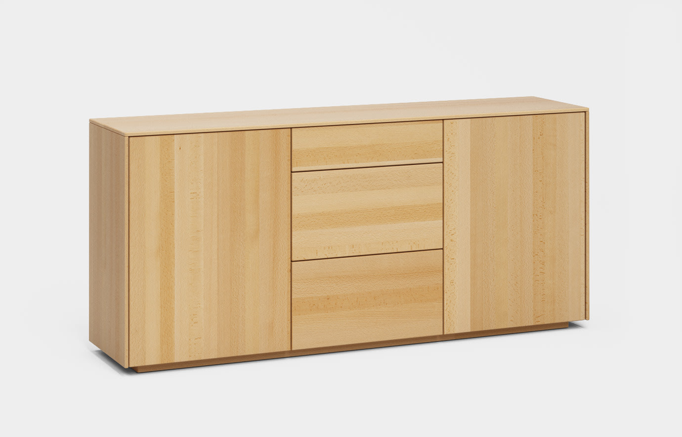 S503 filigranes Sideboard aus Massivholz, 3-spaltig | Frohraum