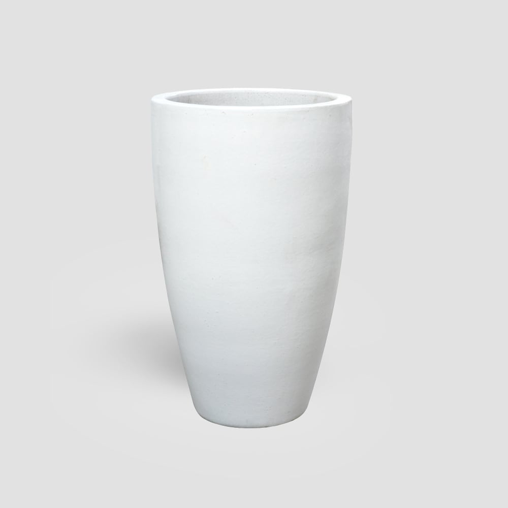 Maceta Fronda esmaltada Glazed blanco (Campana alta) | Fronda