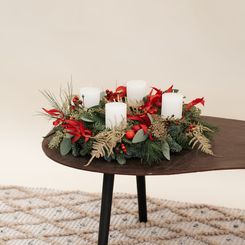 Navidad Tradicional - Corona natural de Adviento | Fronda