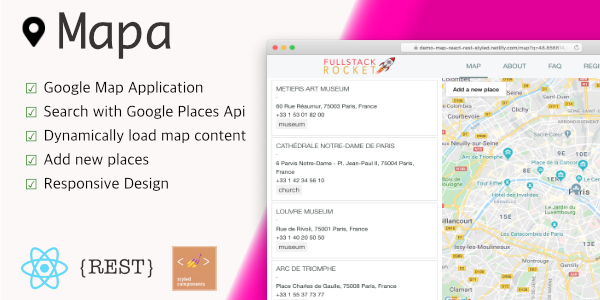 Mapa - Interactive map with React - Fullstack Rocket