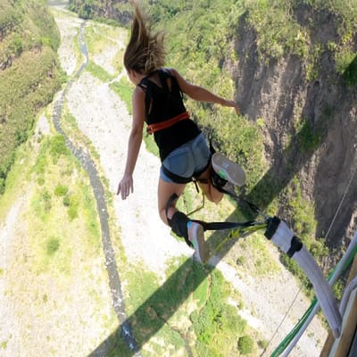 Bungee jumping and Pendular in Reunion Island at the Bras de la Plaine ...