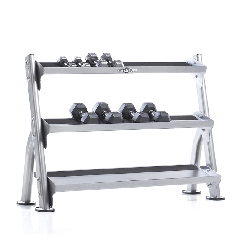 Tuff Stuff Evolution 2-Tier Tray Dumbbell / Kettlebell Rack ...