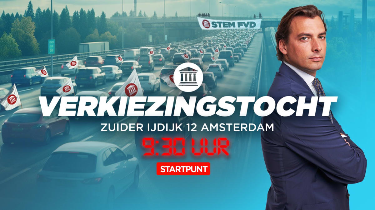 FVD Verkiezingstocht Startpunt Amsterdam - Forum voor Democratie