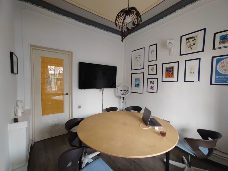 Meeting room for 6 people with a large monitor at Letters and Numbers ...