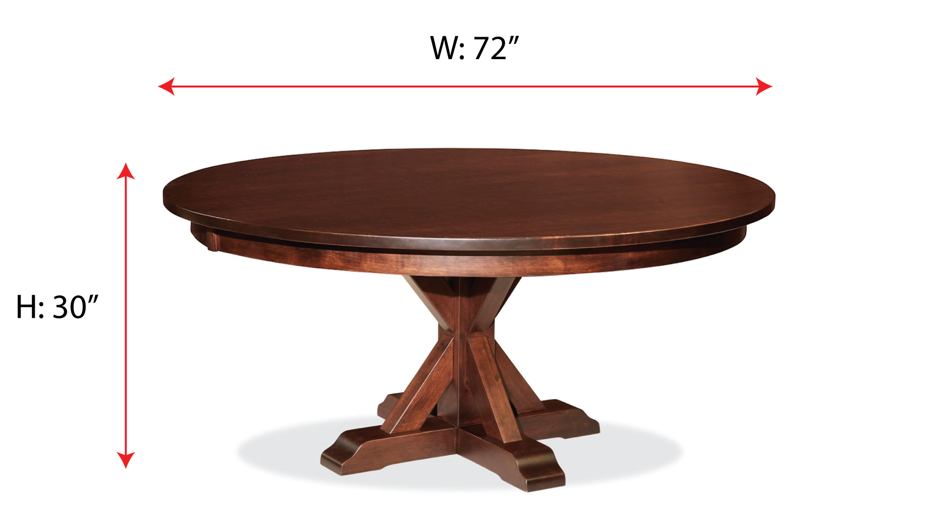 Henderson 72" Round Dining Table - Handcrafted Amish Solid Brown Maple ...