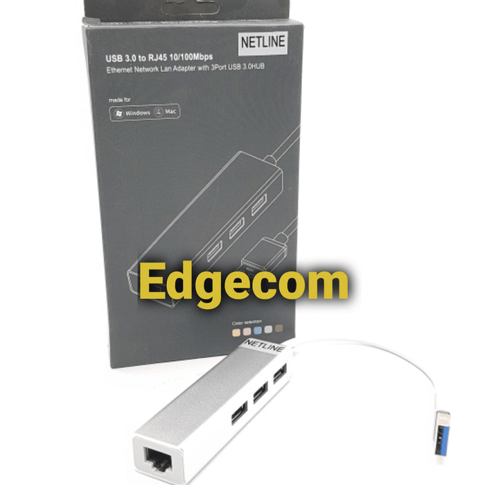 Jual USB 3.0 HUB 3Port with Ethernet Adapter NETLINE (Kode A 006)) di ...