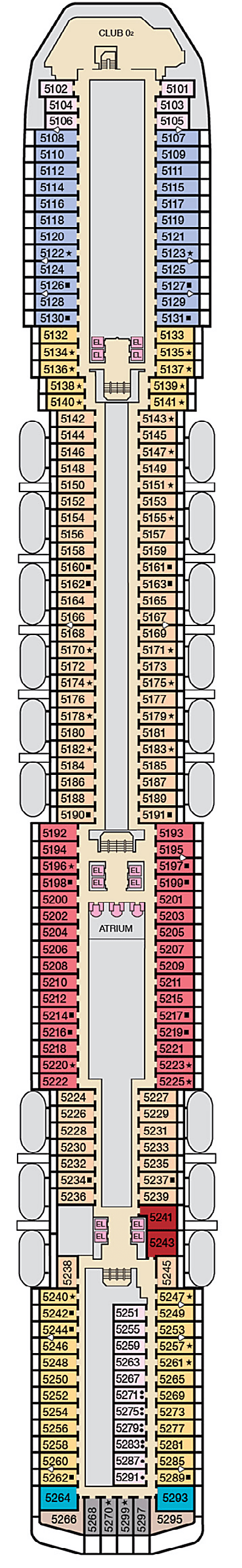 Carnival Spirit Deck 5 - Activities & Deck Plan Layout