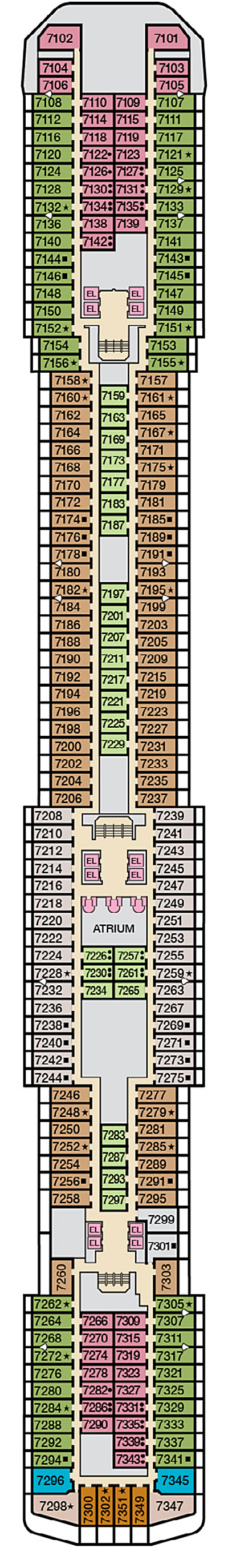 Carnival Spirit Deck 7 - Activities & Deck Plan Layout