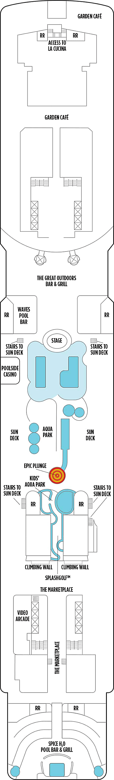 Norwegian Epic Deck 15 - Activities & Deck Plan Layout
